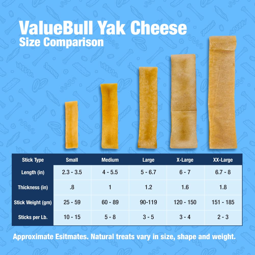 ValueBull Himalayan Yak Cheese Dog Chews, Extra Extra Large, 10 ct - Long-Lasting for Aggressive Chewers, All Natural, Healthy & Safe, Low Odor Nepal Yak Milk Chews
