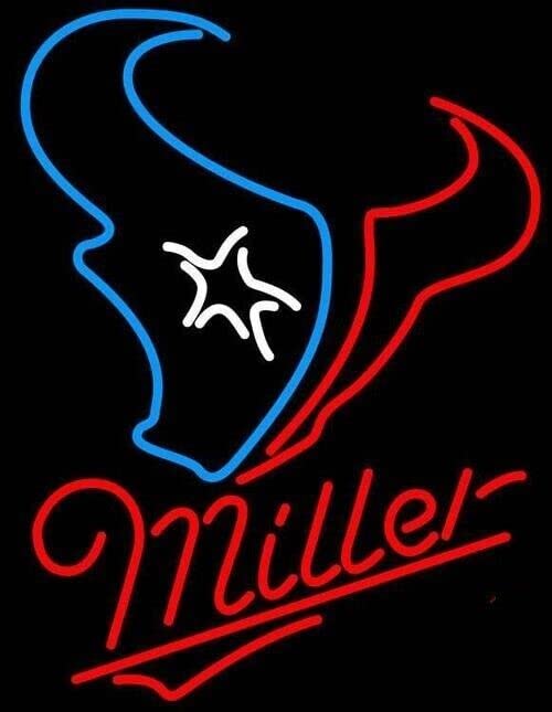 Queen Sense 10" Vivid Millers Houstons Sports Team Texan LED Sign Light Lamp Cute Bright Neon Wall Decor STS583