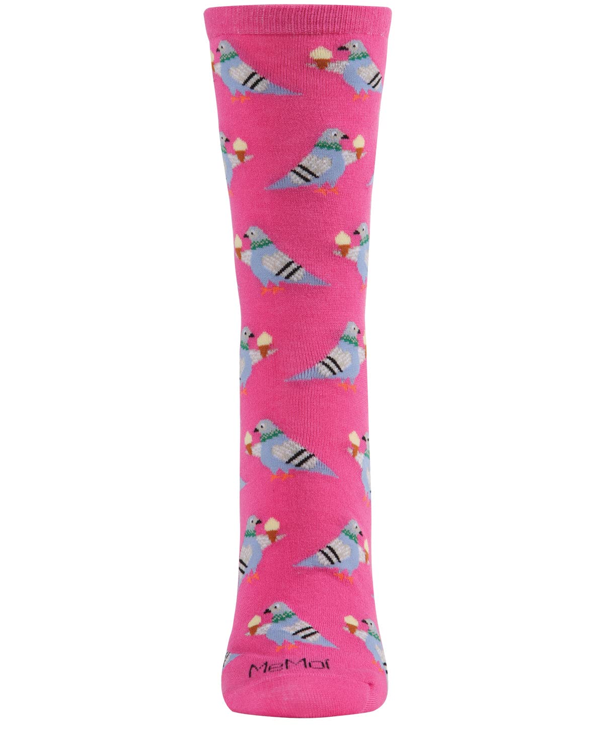 MeMoi Feed the NYC Pigeons Rayon Blend Crew Socks Seafoam 9-11
