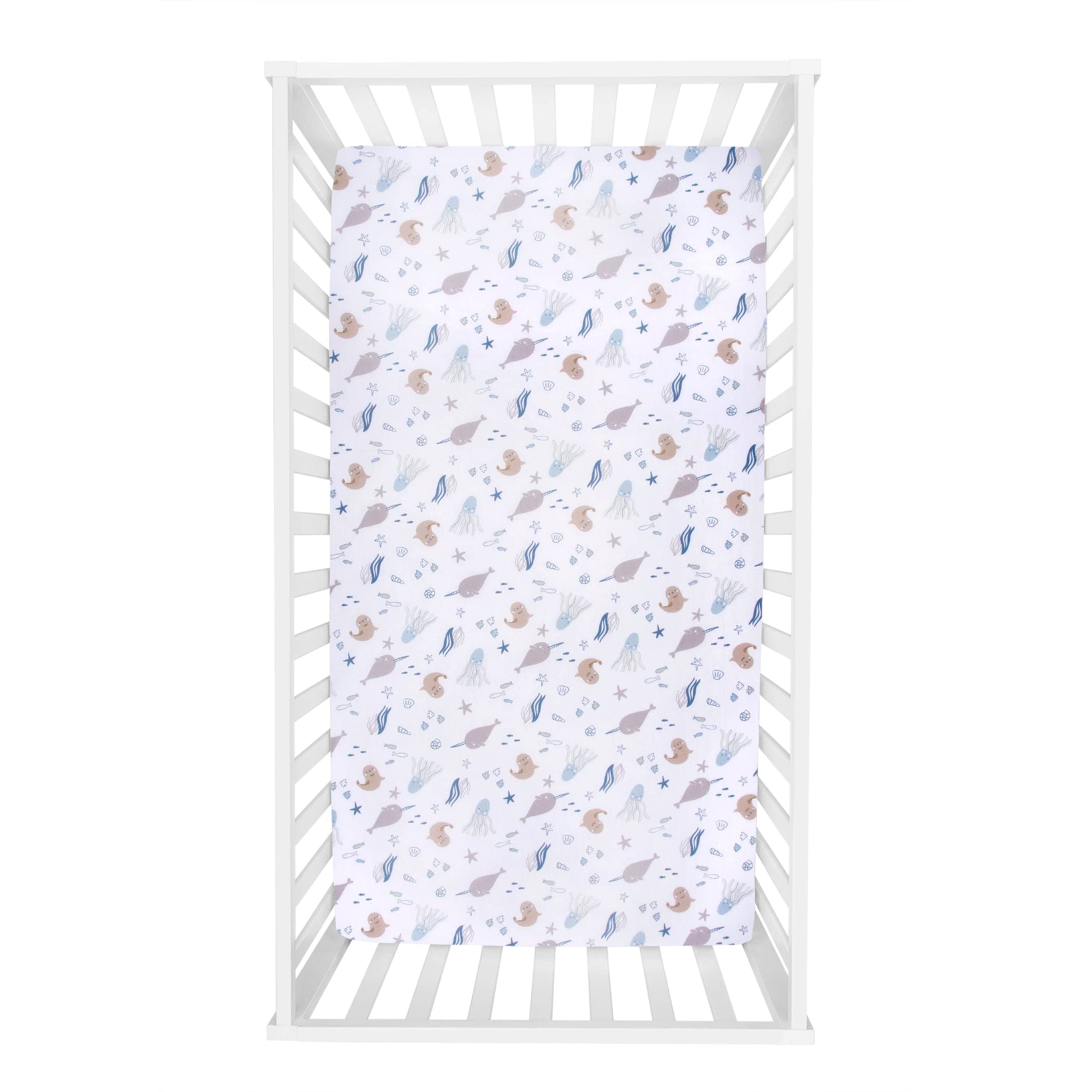 Trend Lab Sea Babies 3 Piece Crib Bedding Set, Includes Nursery Quilt, Fitted Crib Sheet and Crib Skirt