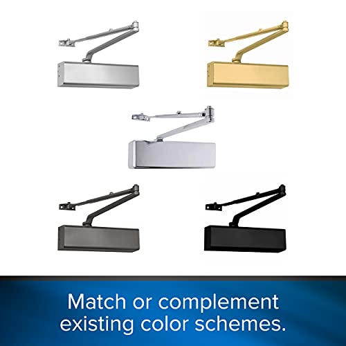 Lawrence Heavy Duty Door Closer Commercial Grade 1 - Adjustable 6-Speed Delayed-Action Door Control with 3 Pistons β Flexible Installation with Included Hardware - Lawrence Hardware LH816