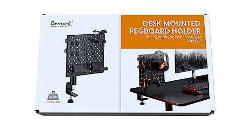 PUTORSEN Headphone and Controller Stand for Desk, 4 in 1 Rotatable Game Controller Holder & Headset Stand with Cable Hooks, Clamped above/under Desk for Xbox PS5 PS4 Nintendo Switch Controller