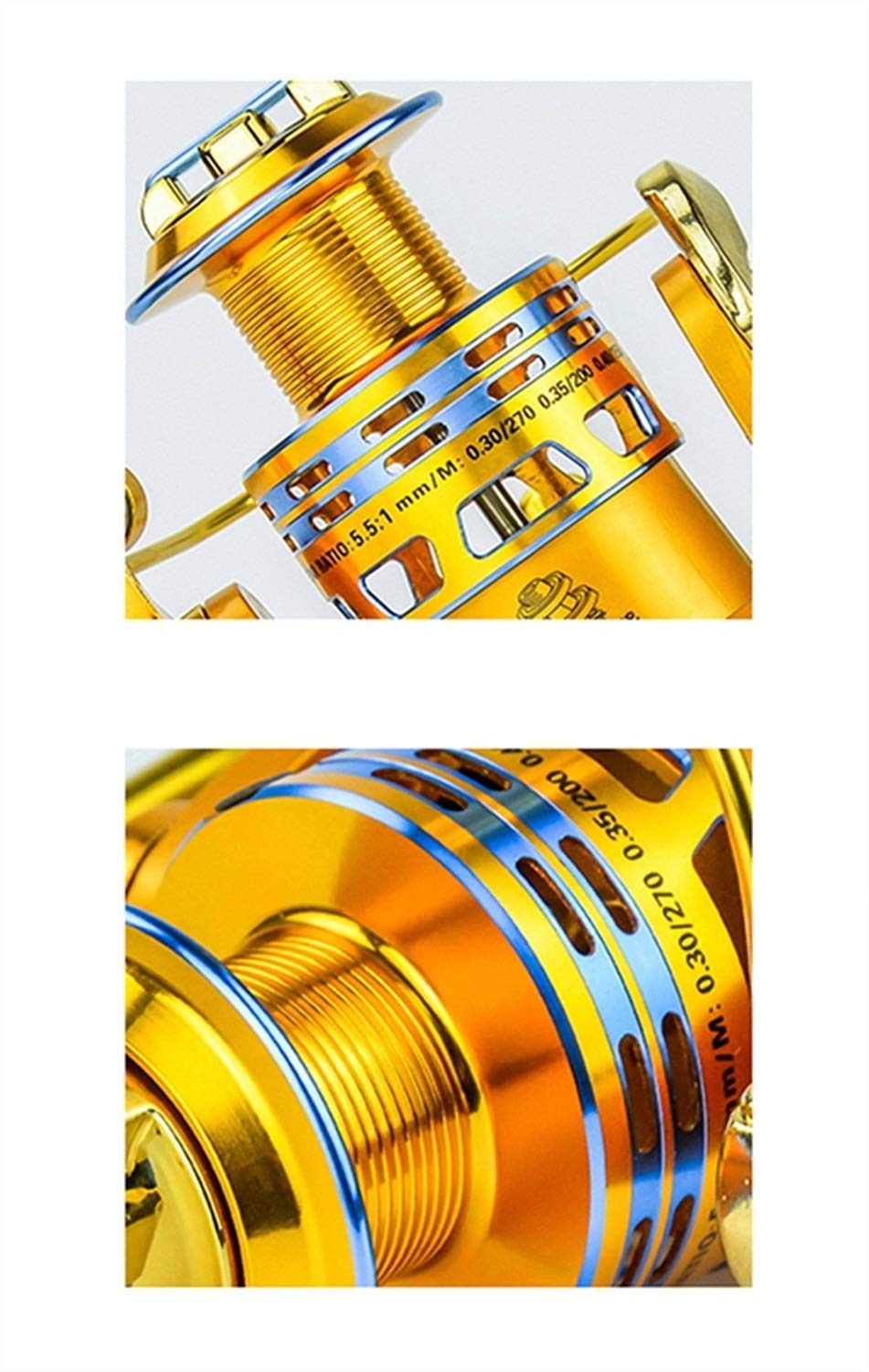LLJPYX7L Fishing Reel, Durable Light Salt Water Reel, 5.5:1 high Speed Gear Ratio, Left/Right Hand Interchange, Solid Metal Rocker arm, 18 Bearings (Color : 5000)