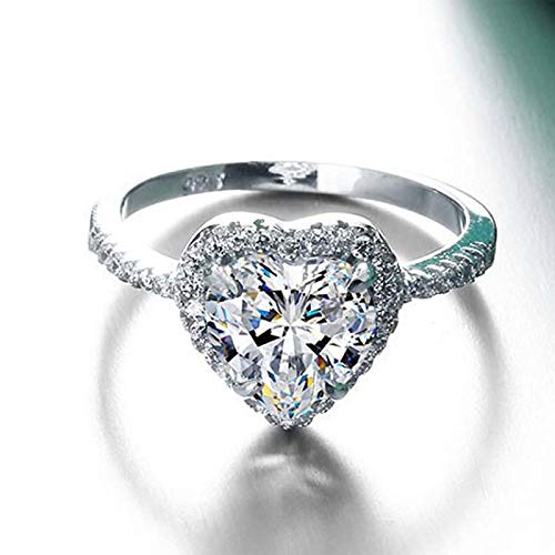 MOMKER Exquisite Heart Out Ring Women Engagement Wedding Jewelry Accessories Gift