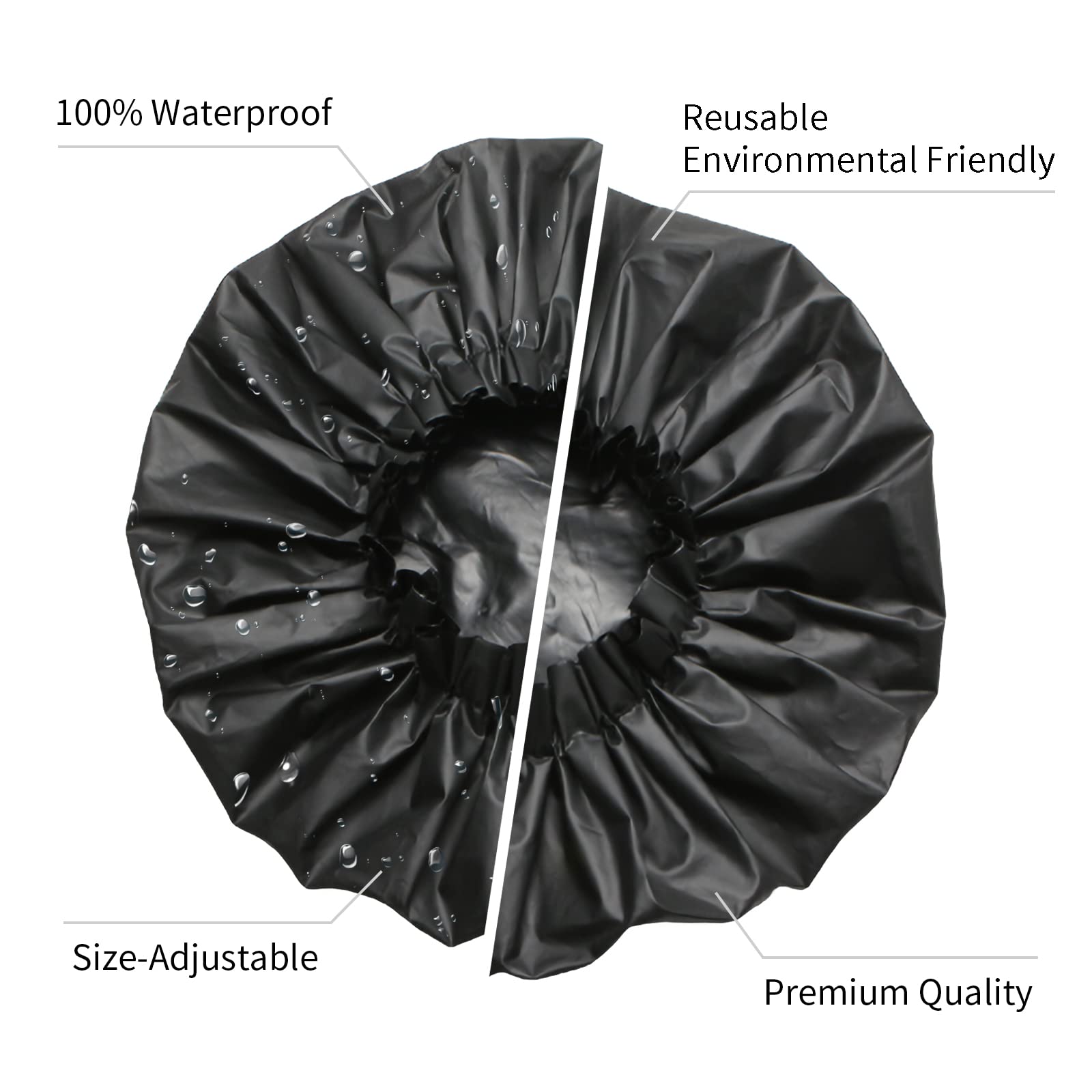 TRENDYSUPPLY Extra Large Shower Cap, Jumbo Adjustable & Reusable Shower Cap for Dreadlocks, Waterproof Bath Cap for Women, Girls, Braids, Long Hair (Silver)