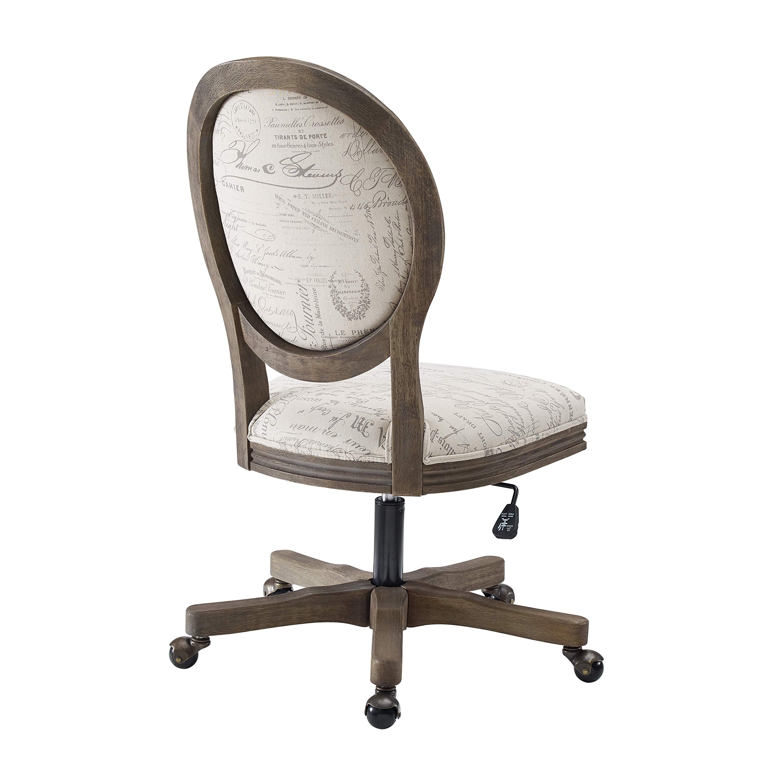 Linon Home Décor Brea Script Office Chair, White