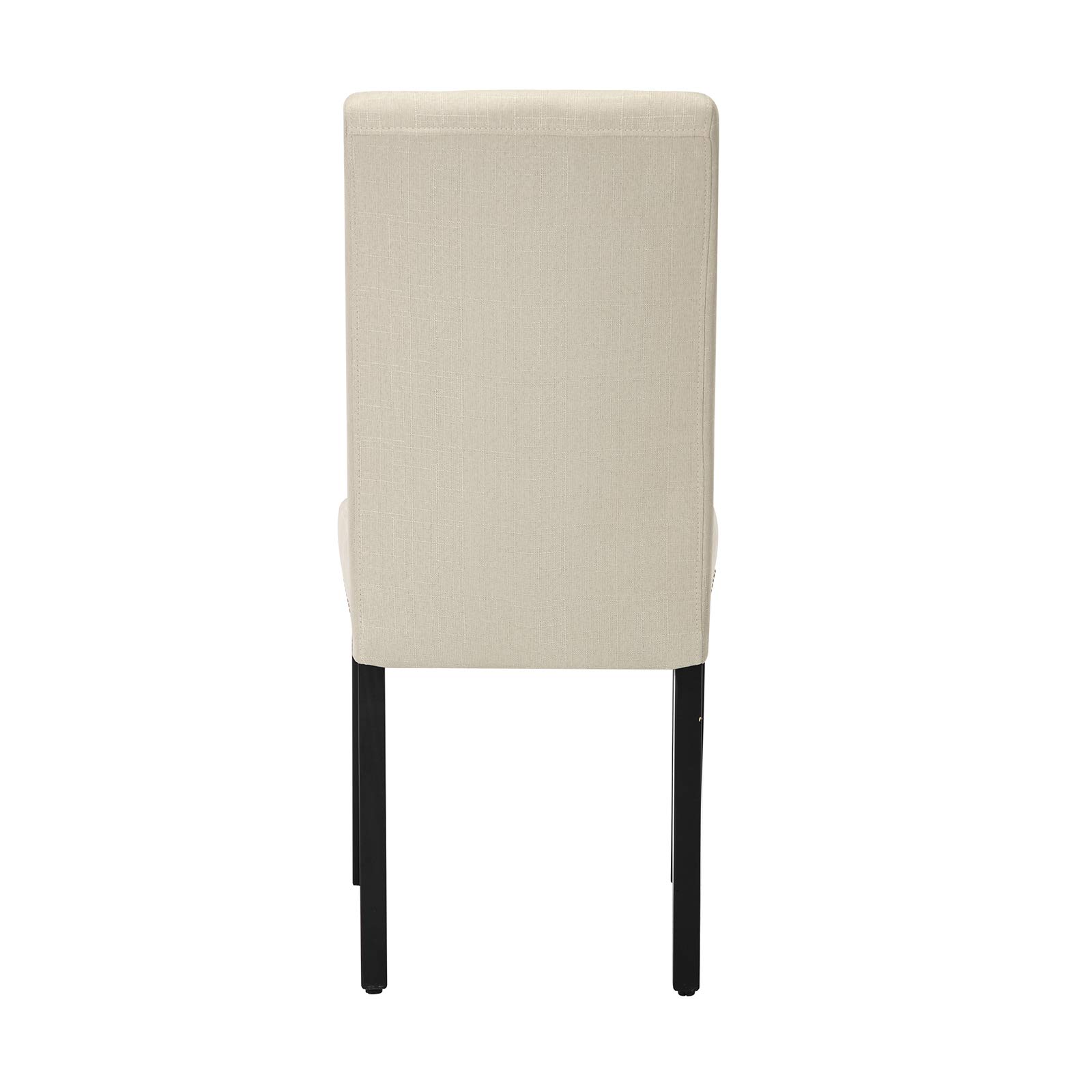 LSSBOUGHT Upholstered Dining Chairs with Solid Wood Legs and Nailed Trim Set of 2(Beige)