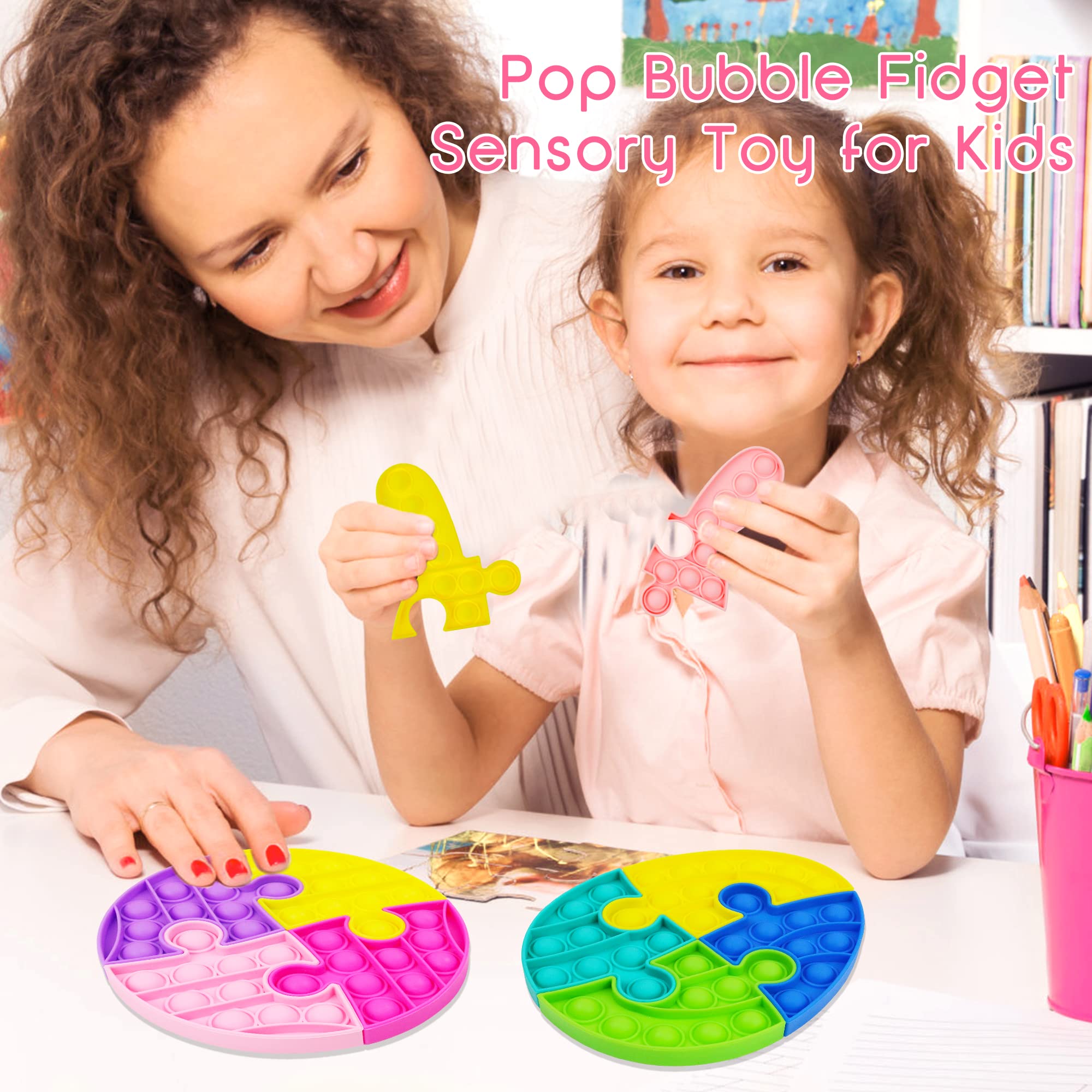 Puzzle Pop Jigsaw Its Puzzles Fidget Sensory Preschool Graduation for Kids Push It Bubble Pops Popet Poppet Boys Girls Learning for Party（3 Styles：Egg,Rabbit,Circle）