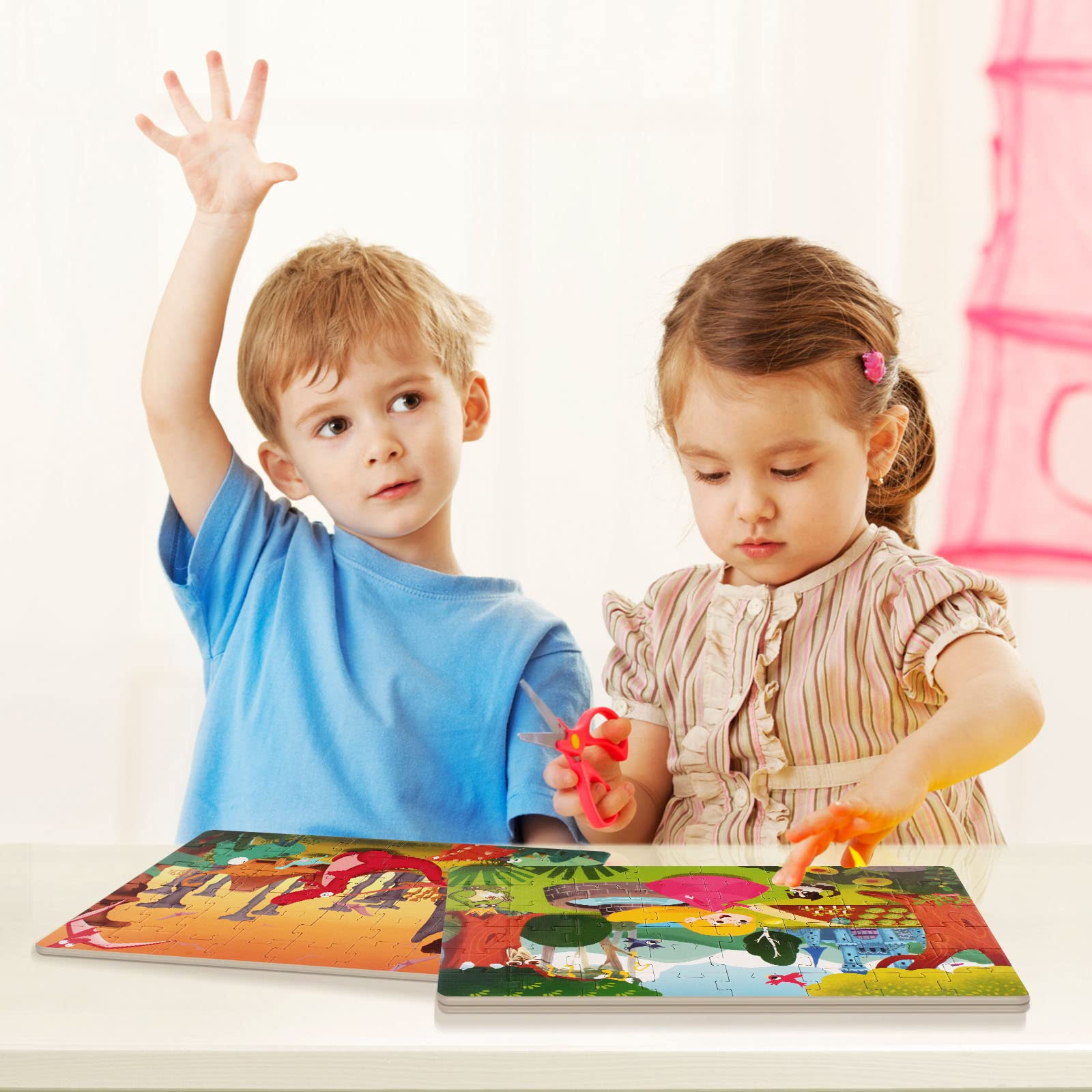 Puzzles for Kids Ages 3-5,Toddler Puzzles 48 Piece Jigsaw Puzzles for Preschool Children Learning Educational Puzzles Toys Gift Set for Boy and Girl (6 Puzzles)