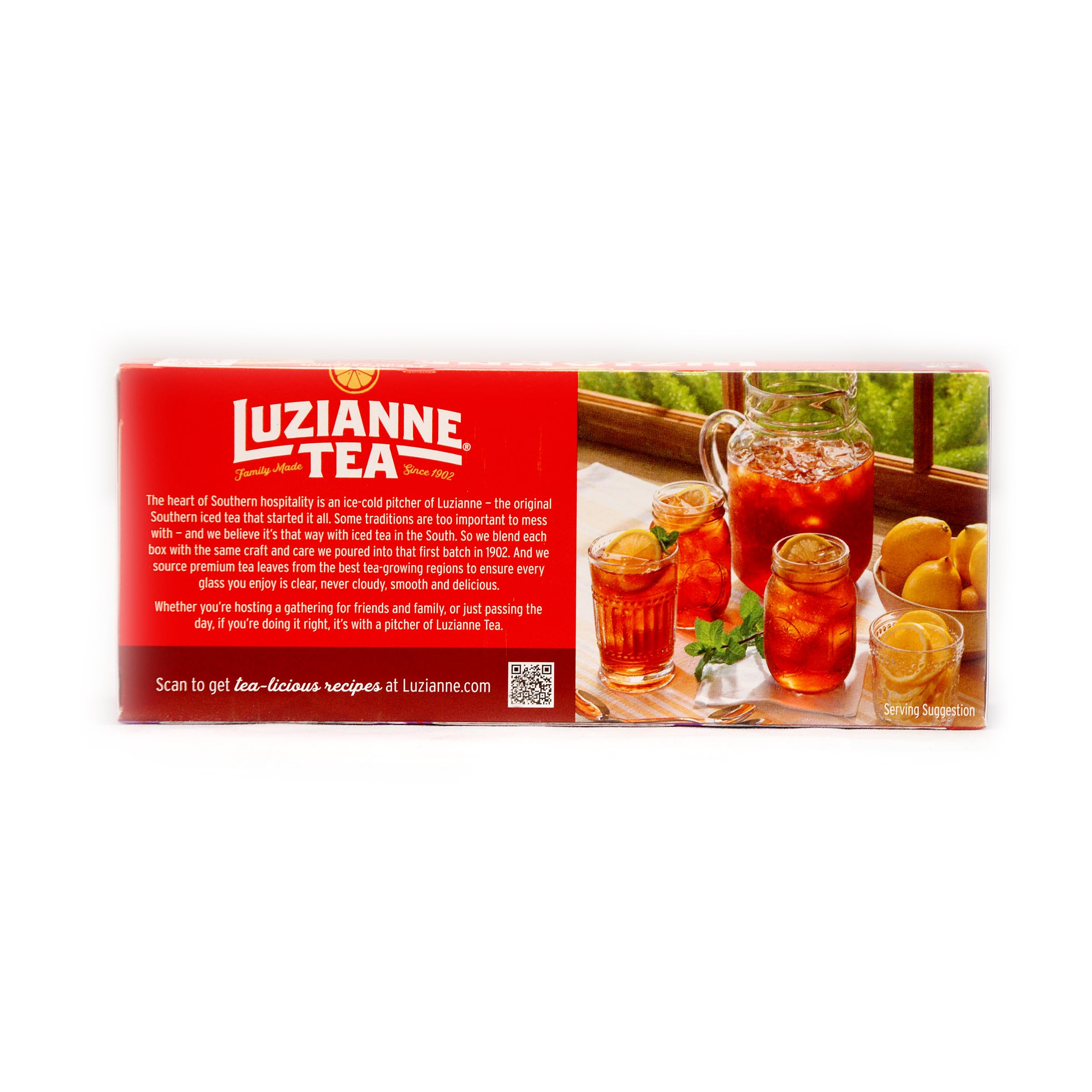 Luzianne Sweet Tea, 3-4.27 Oz Boxes, 66 Family Size Tea Bags (22 bags per box), Pre-Sweetened and Zero Calories- 3 Pack Bundled with a JFS Recipe Card