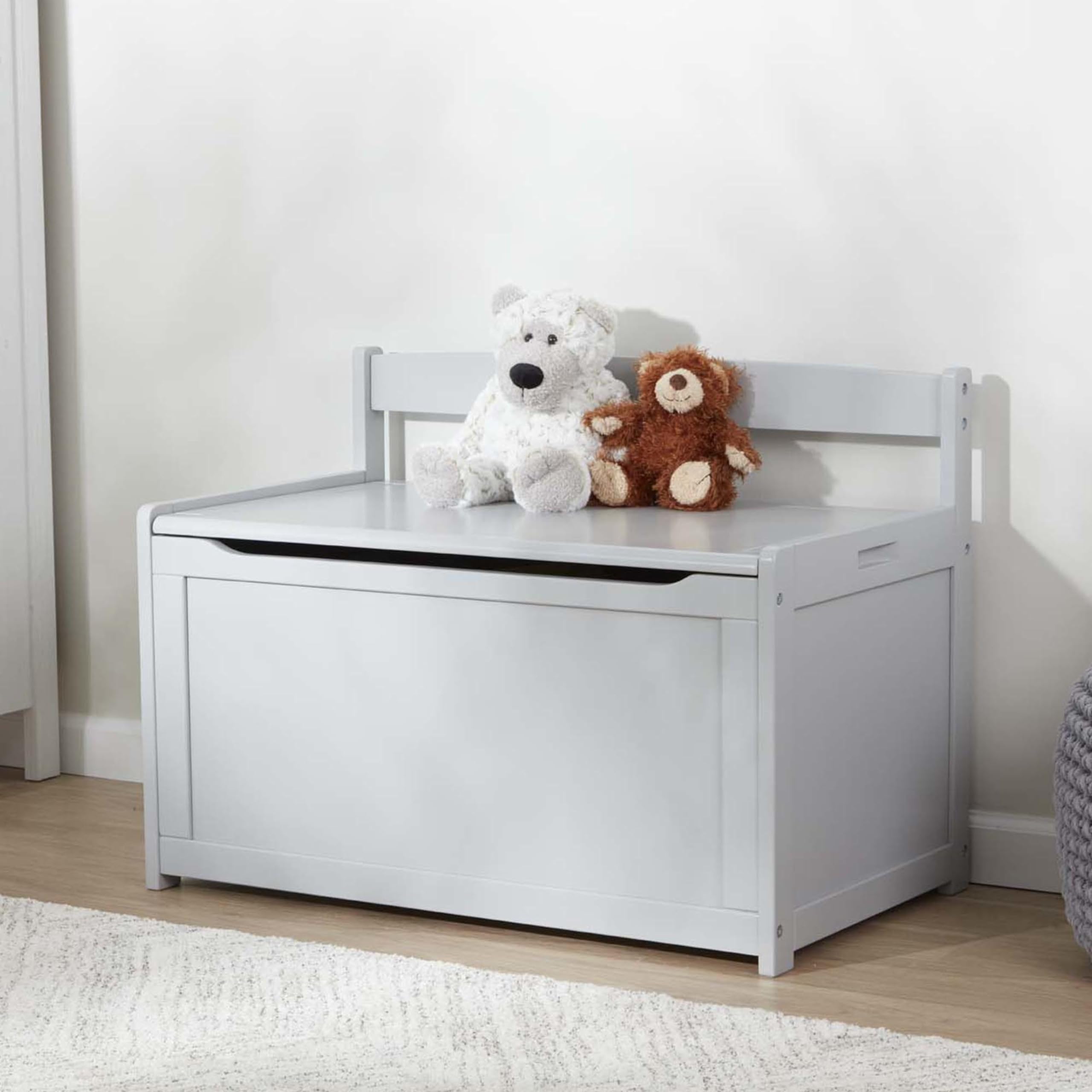 Melissa & Doug Wooden Toy Chest - Gray Furniture for Playroom