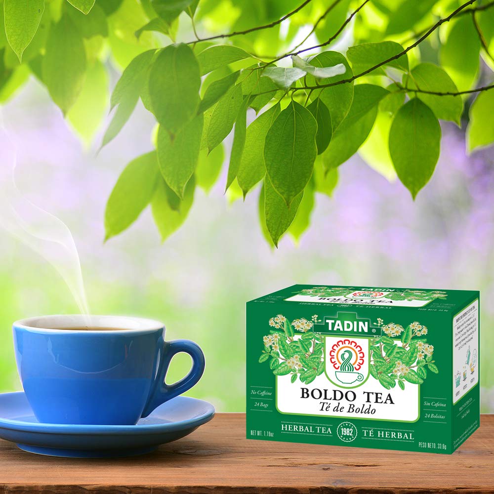 Tadin Boldo Herbal Tea. Caffeine Free. 24 Tea Bags. 1.18 oz. Pack of 3
