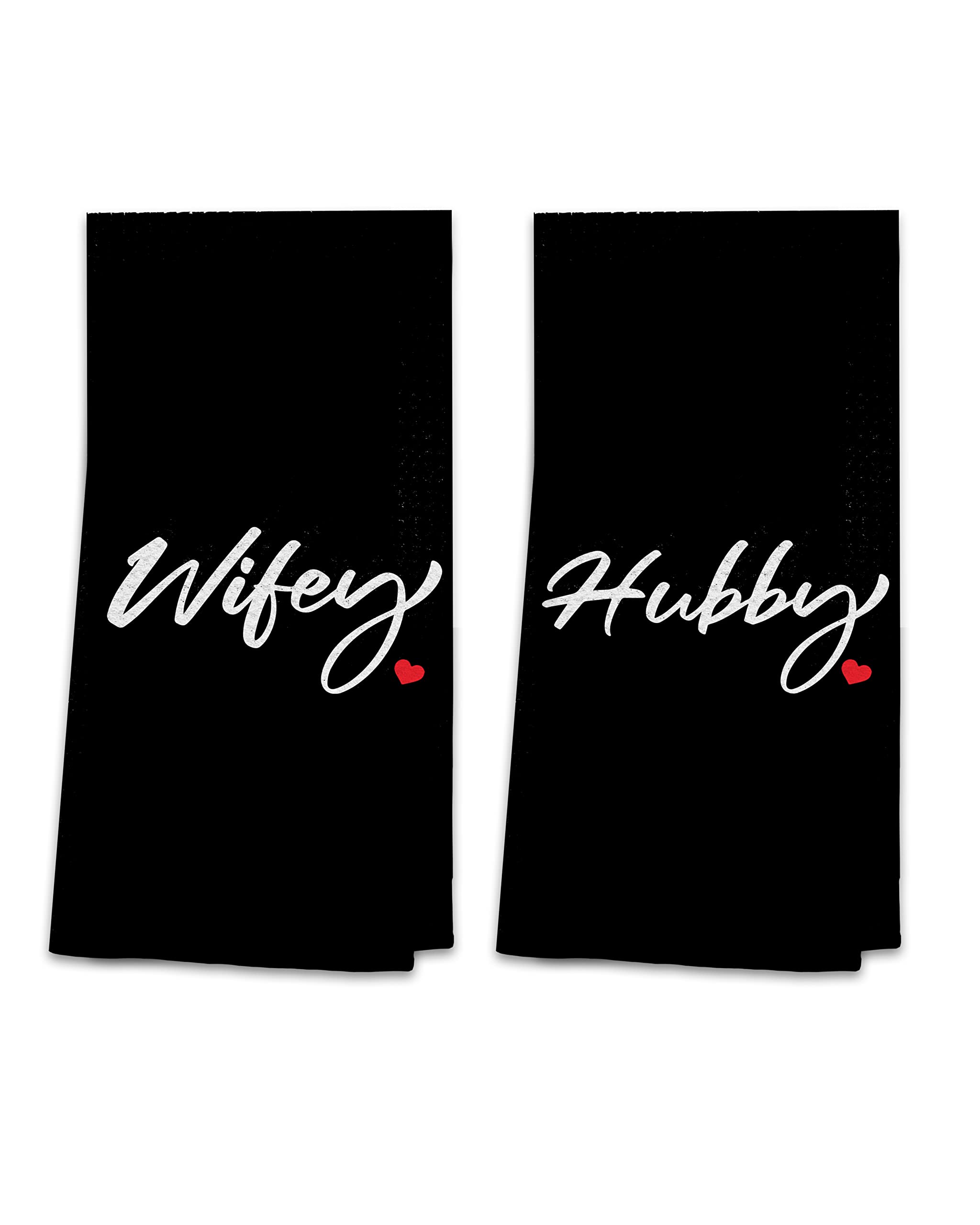 OHSUL Wifey and Hubby Highly Absorbent Bath Towels Set of 2,Hubby Wifey Beach Towels for Couples,Wedding Anniversary Valentineās Gift for Couples,Wife Husband Gifts