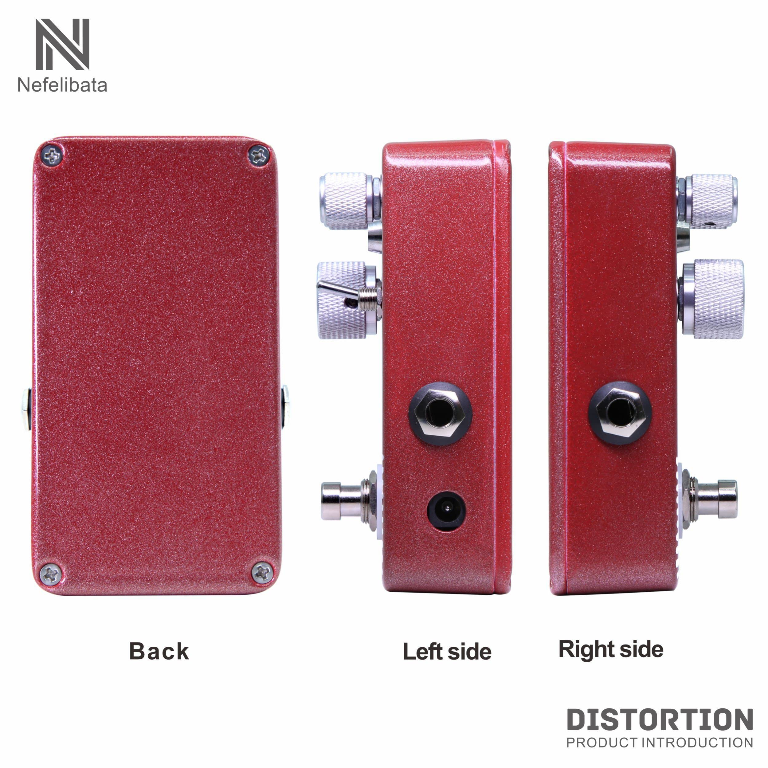 Nefelibata Distortion Electric Guitar Effects Pedal Handmade,Two Frequency Clipping Modes and True Bypass Design,Achieve CRUNCH/Delicate SOLO/Majestic Rock and Roll Distortion Tones -Red Metal Shell