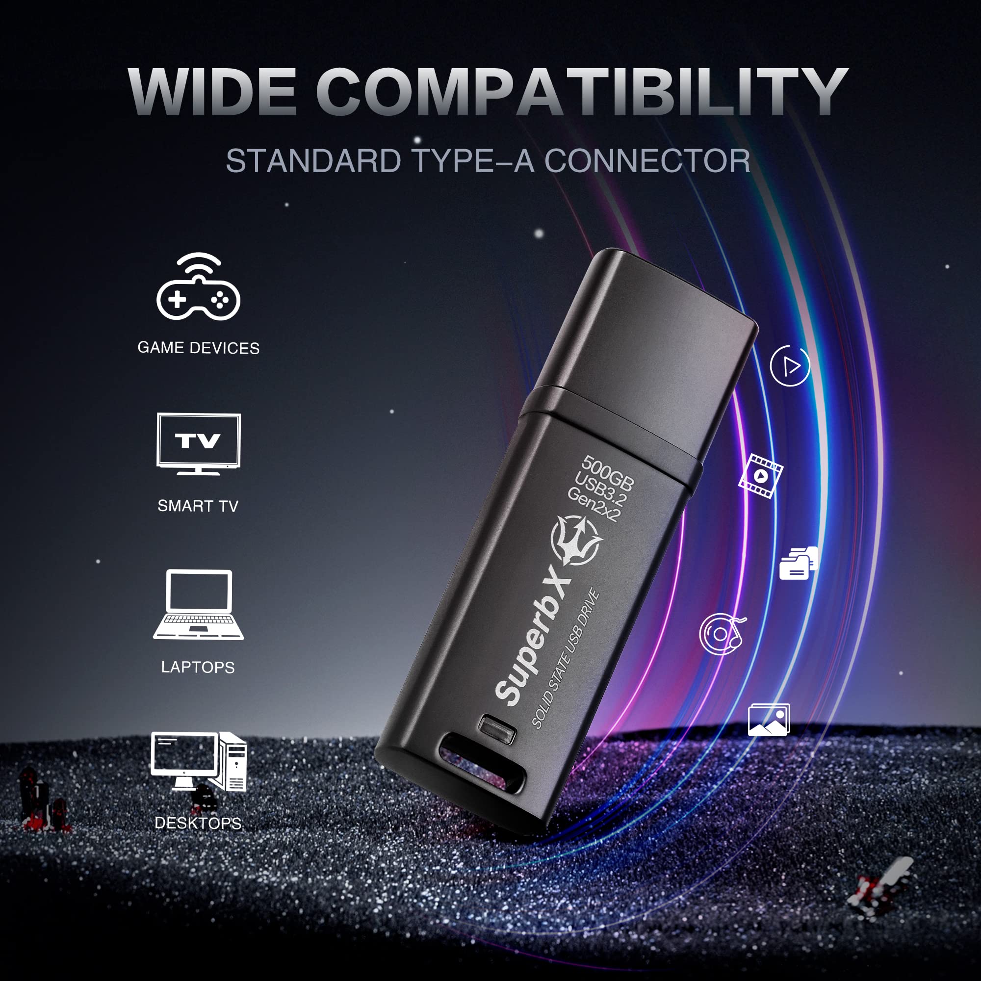 TRIDENITE Portable SSD 500GB Solid State USB Drive, USB 3.2 Gen2x2 SuperSpeed+, UASP Compatible, SuperbX Metal Body Protection. Ultra Speeds up to 1000MB/s Read, 800MB/s Write
