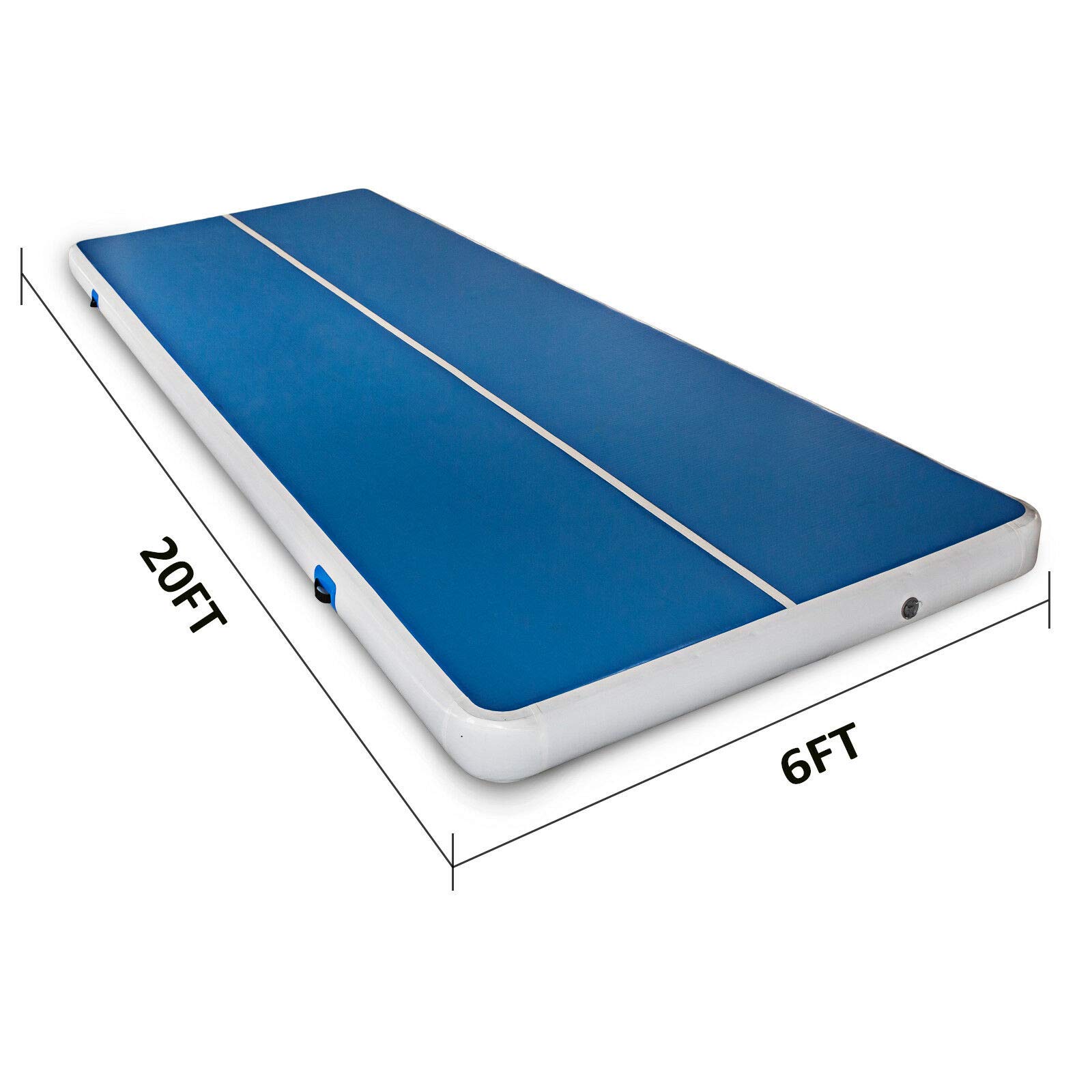 LYYNTTK 20FT (6x2x0.2m) Air Gymnastics Tumbling Mat Inflatable Tumble Track with Electric Air Pump for Floating Mats/Beach Mats/Tumble/Gym/Training/Cheerleading