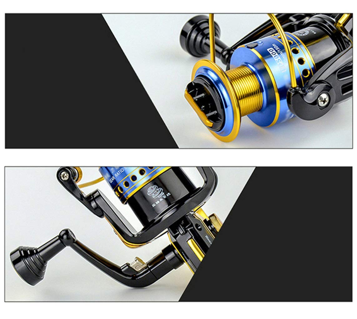 LLJPYX7L Spinning Fishing Reel, Durable Light brine Reel, 11 Rust-Proof Bearings, seawater Fresh Water Available, 5.5:1 Gear Ratio (Color : 1000)