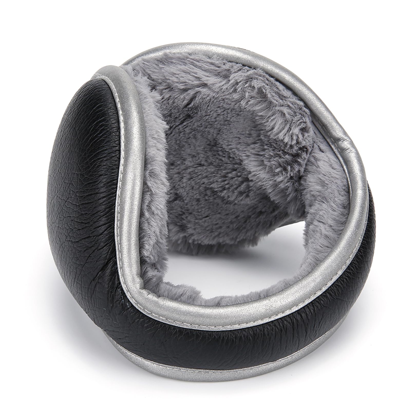 LCXSHYE Ear Warmers Winter Foldable Fleece Warm Outdoor Earmuffs Unisex Adjustable Ear Muffs for Men Women (Black)