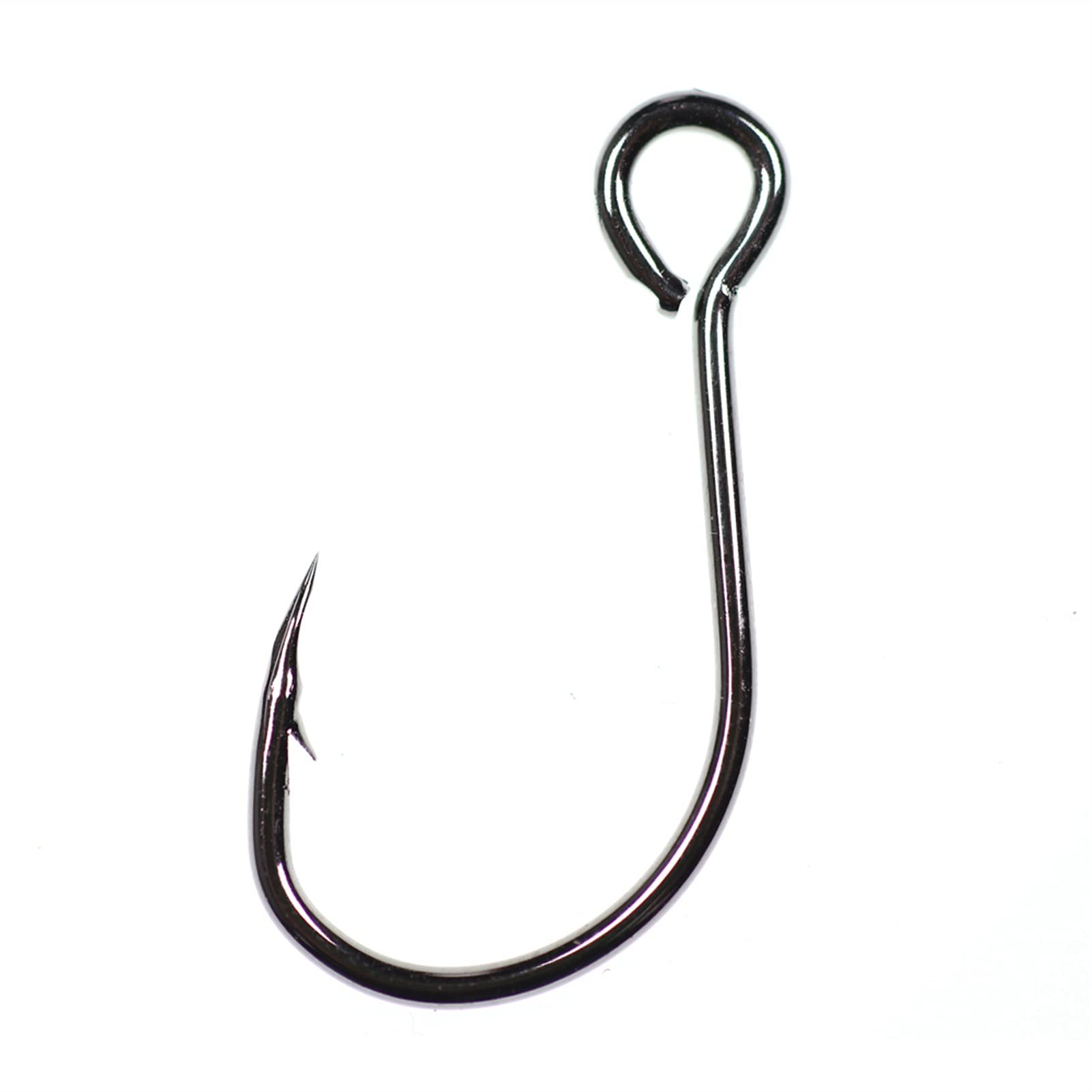 QULACO Fishing Tackle Set 20pcs for Fishing Lure Spare Hook Single Fish Lure Hooks Inline Hook Big Eye Size2/0 1/0 1 2 4 6 8 Sharp High Carbon Steel