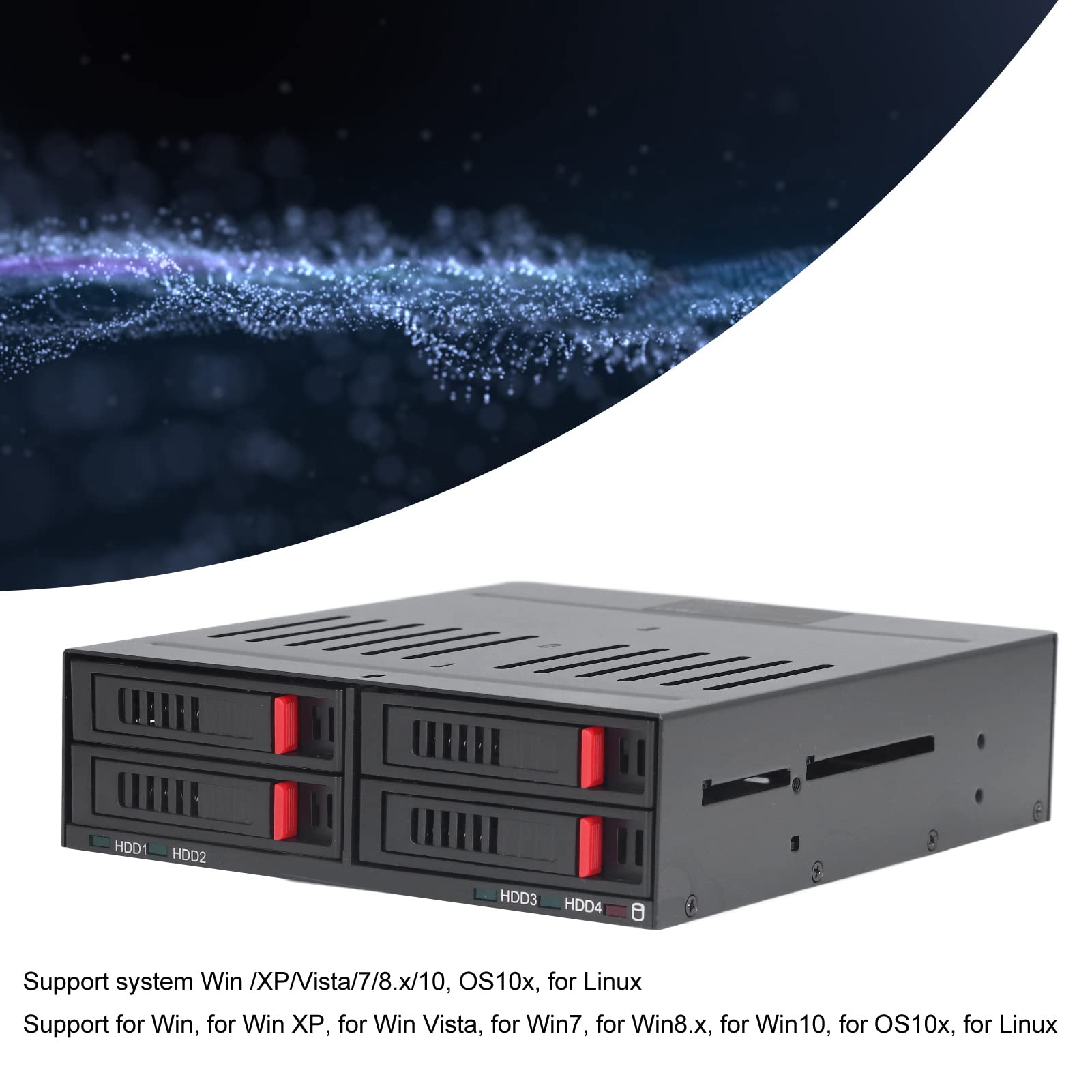 Tangxi 4 Bay HDD Cage 2.5in SATA Ⅰ, SATA Ⅱ, SATA Ⅲ, HDD,Hard Disk, SSD, 5.25in Drive Tray, Computer PC Case Internal 4 Bay 9.5mm 12.5mm Thick Bottom Hard Drives SSDs 6Gbps for Wins
