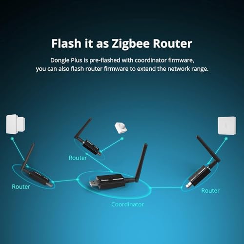 SONOFF Zigbee 3.0 USB Dongle Plus-E Gateway, Universal Zigbee USB Gateway with Antenna for Home Assistant, Open HAB, Zigbee2MQTT etc, Wireless Zigbee 3.0 USB Adapter