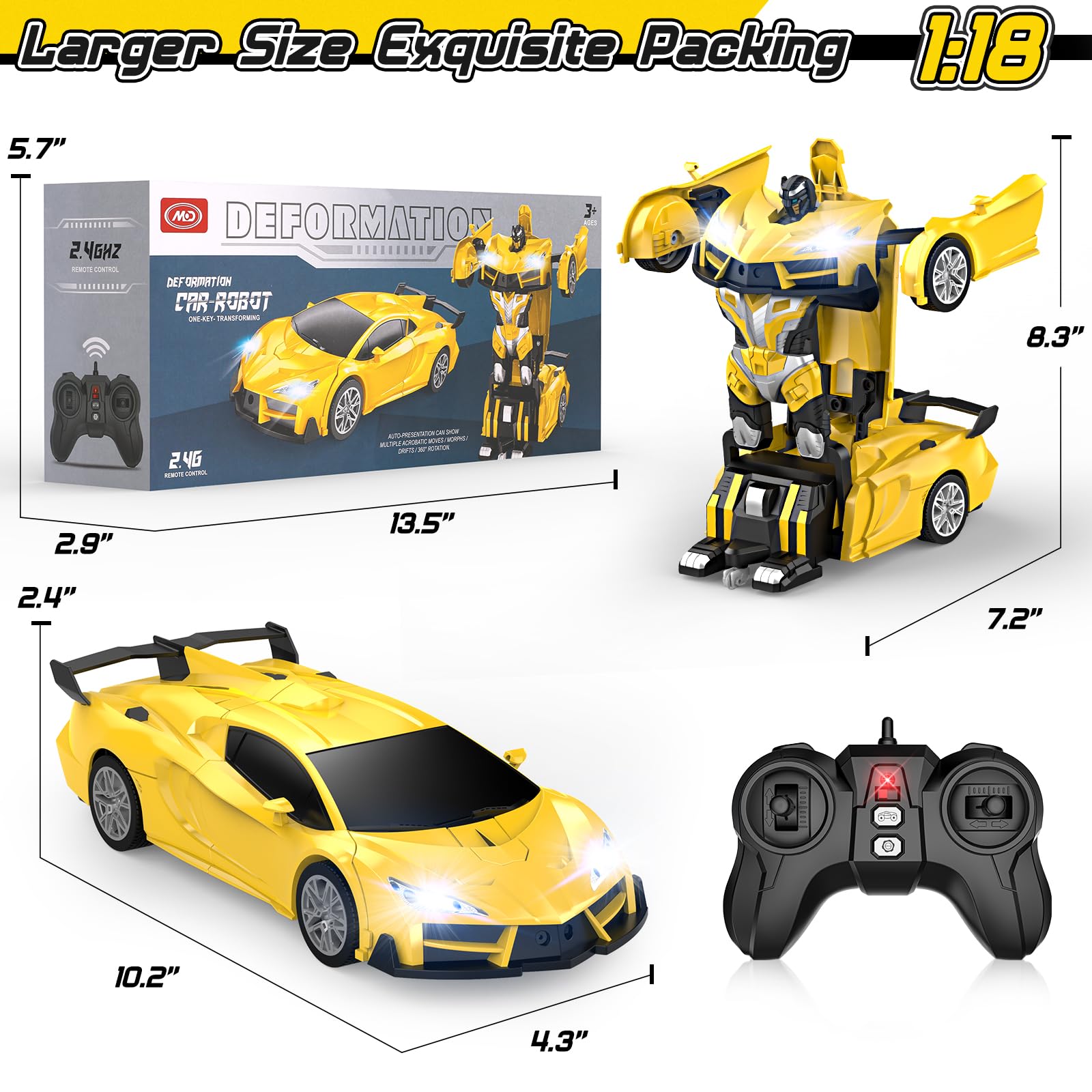 Qumcou Transform Toys for 3 4 5 6 Year Old Boys