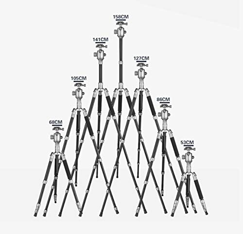 LLluckyHW Travel Tripod Action Camera Selfie Stick Professional Video Tripod Bag for DSLR Camera Twist Lock Rotatable Center Column Travel and Work (Color : Red)
