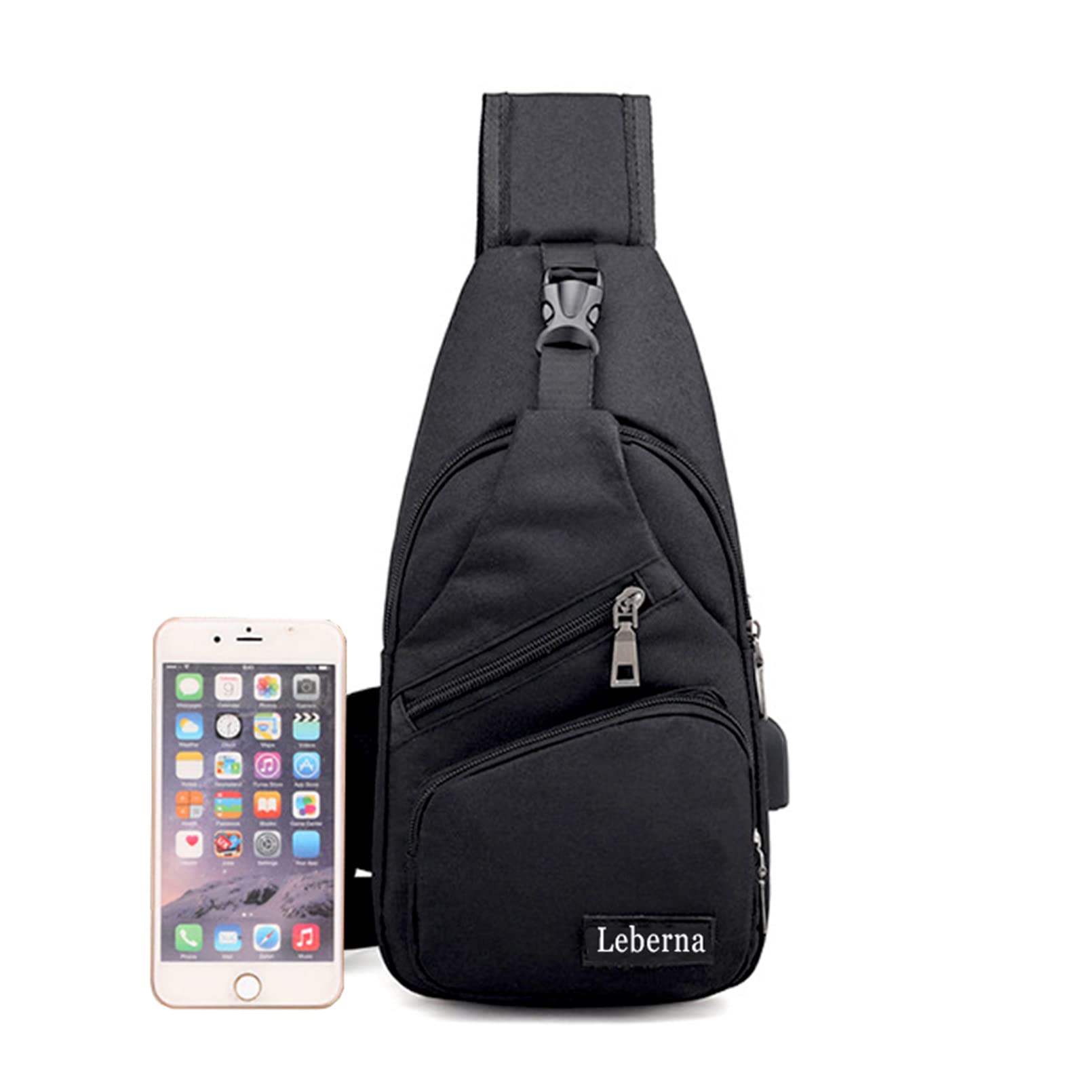 LEAFOREST Crossbody Sling Bag Shoulder Backpack for Travelling Hiking and Other Outdoor Activity Men and Women Black