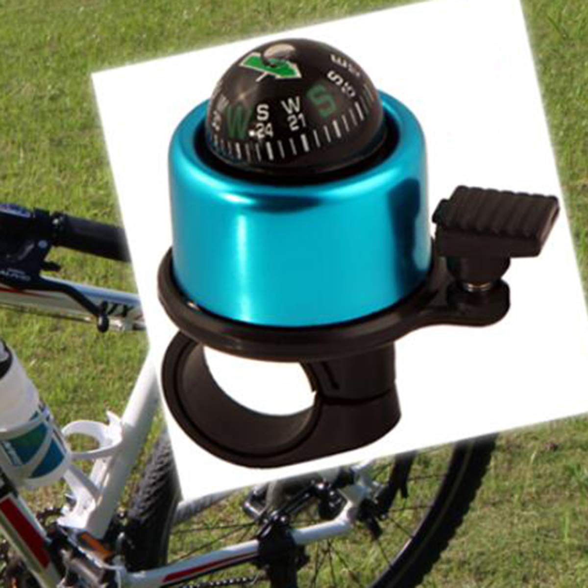 LIOOBO Bicycle Bell Horn with Compass Kids Bike Bell Ringer Bicycle Accessories (Blue)