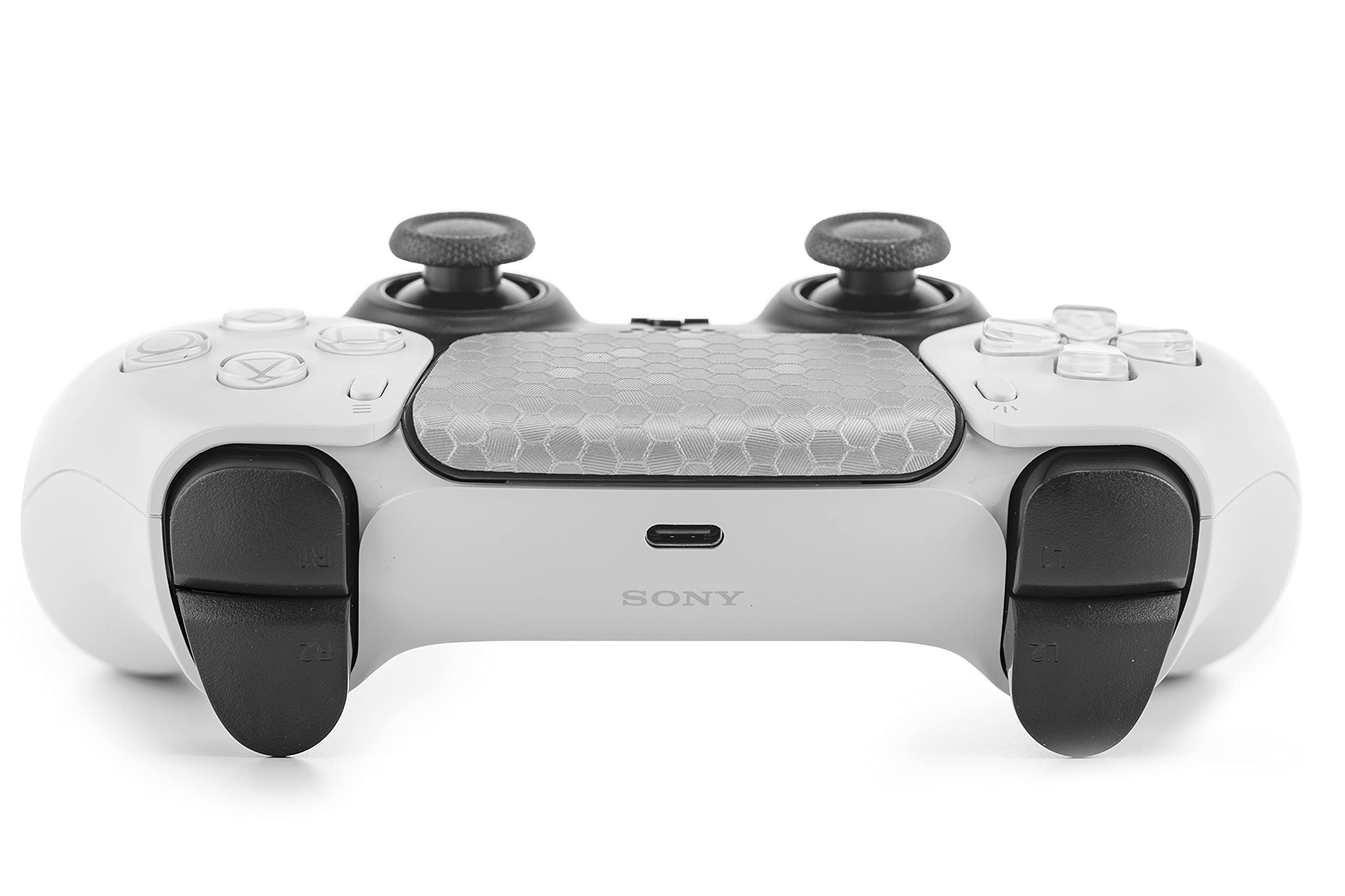 TouchProtect Silver Hex Pro Bundle for PS5 | Dualsense Edge & Standard Dualsense Textured Trackpad Skin Combo Pack.