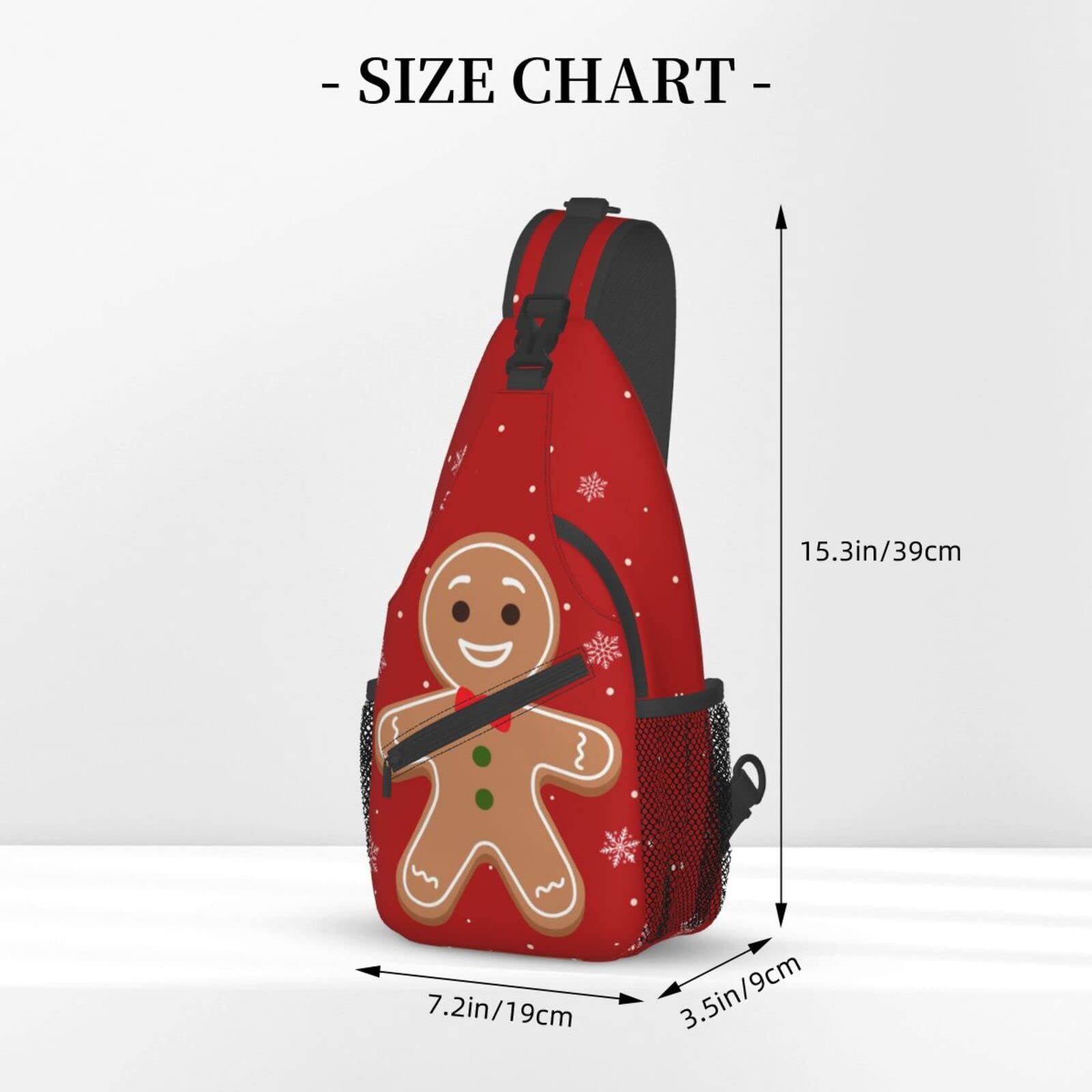 Mvirnsw Christmas Gingerbread Funny Sling Bag Crossbody Backpack Hiking Travel Daypack Chest Bag Lightweight Shoulder Bag For Women Men