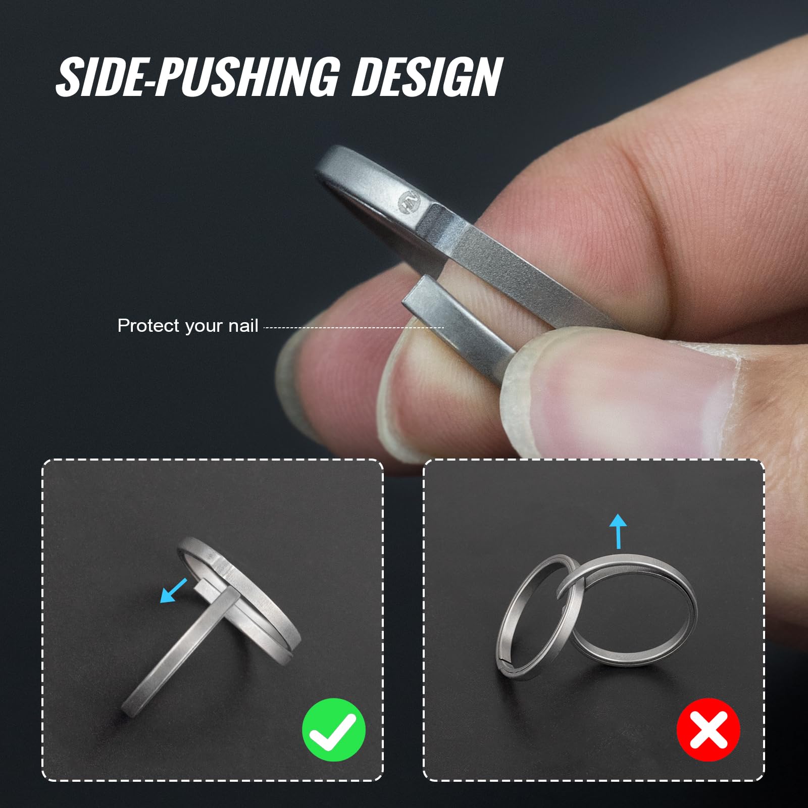 ThruNite Titanium Quick Release Keychain, Detachable Key Chains Men, Car Key Chain, Pull Apart Key Rings for Men and Women