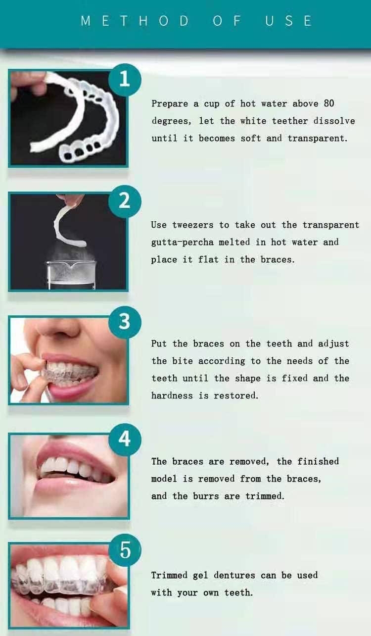 Upper and Lower Veneer, Dentures for Women and Men, Fake Teeth, Natural Shade! Fix Your Smile at Home Within Minutes!
