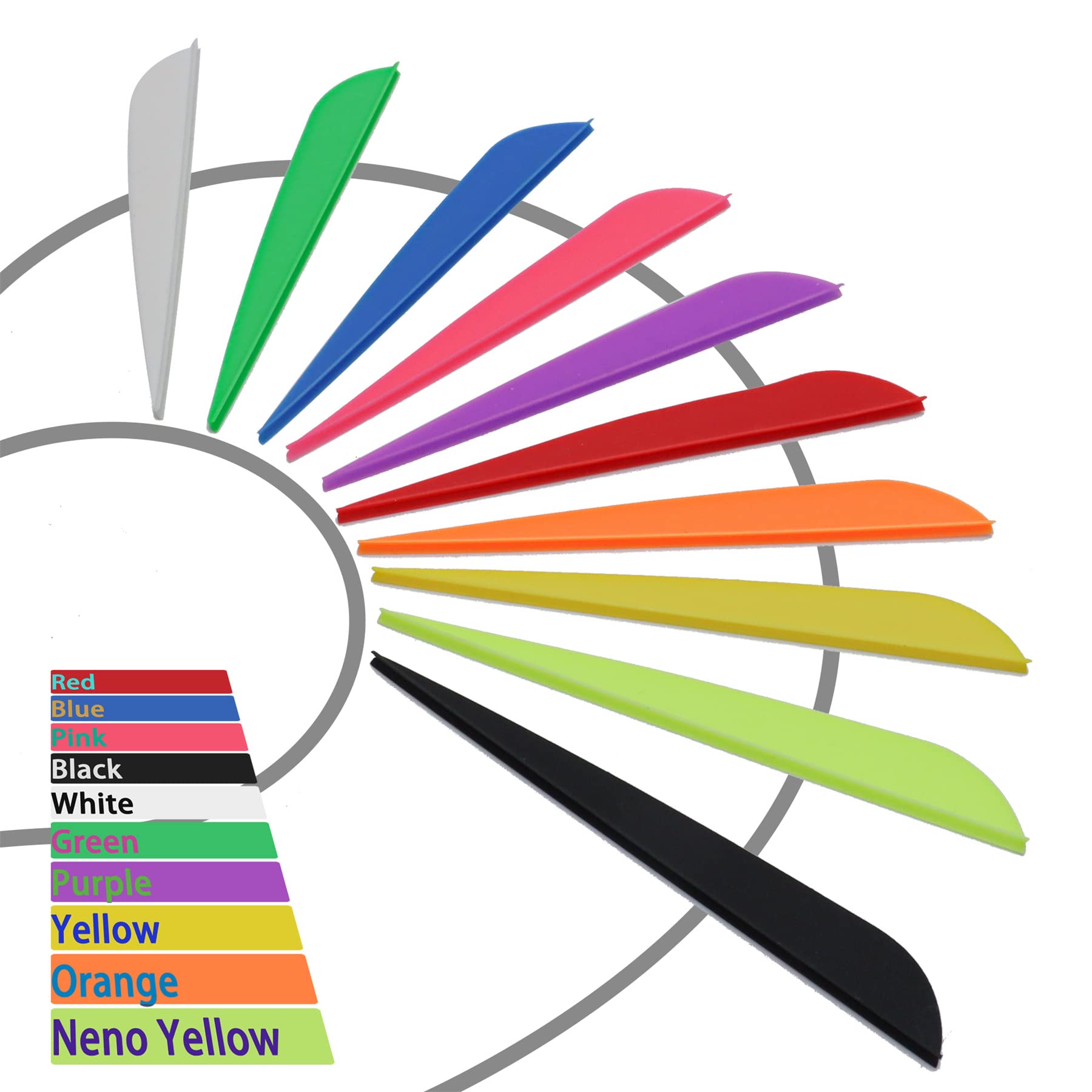 Letszhu Arrows Vanes 4 Inch Plastic Feather Fletching for DIY Archery Arrows 50 Pack (Orange)