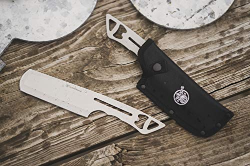 Smith & Wesson 10in Throwing Cleavers with Full Tang Stainless Steel Design, Bottle Opener and Nylon Sheath for Recreation and Competition