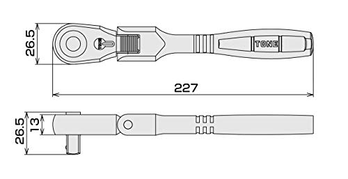 TONE RH3FH 3/8" Drive 72 Teeth Ratchet w/Flex Head