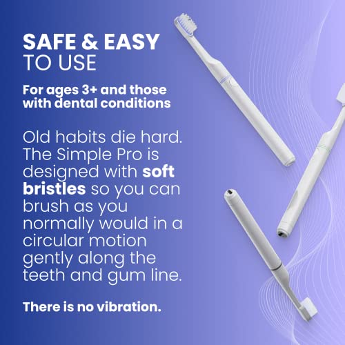 Tromatz Simple Pro Rechargeable Electric Toothbrush, Gentle & Deep Cleaning with New Microcurrent Wave Technology, Replaceable Brush Heads & Type-C Cable | for Sensitive Teeth & Gums (Purple)