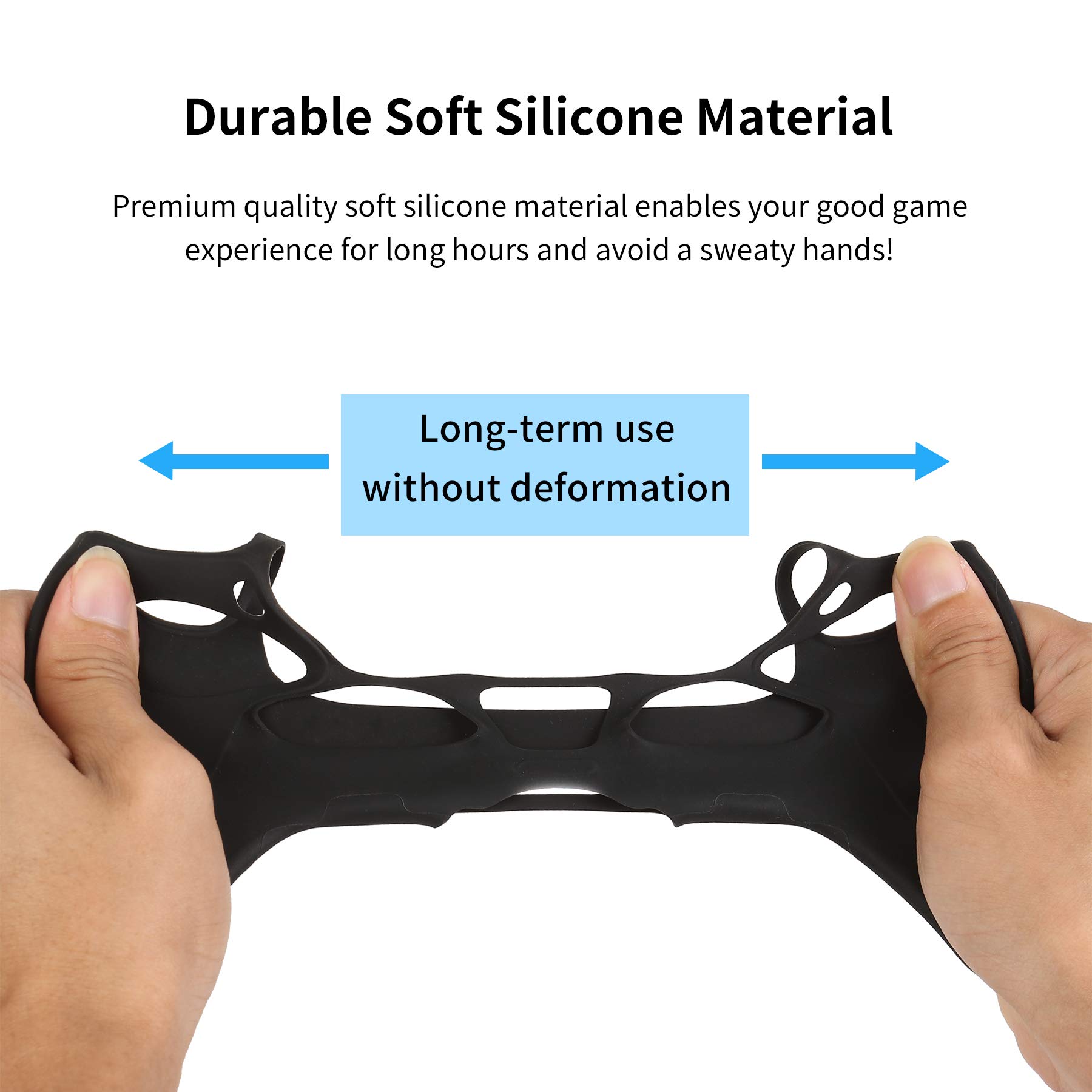 My Genik Controller Skin, Anti-Slip Grip Silicone Cover Protector Case with 2 Thumb Grips Caps for PS5 Black