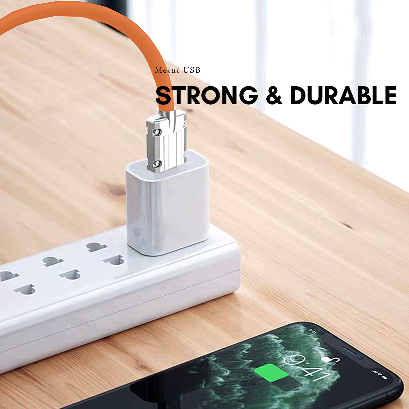 SoutinPro Thick Lightning Cable – 120W Extra Thick Data Transferring and Charging Cable for Home, Office – Zinc Alloy and Silicone Phone Charger Lightning Cable – Compatible with iPhone and iPad