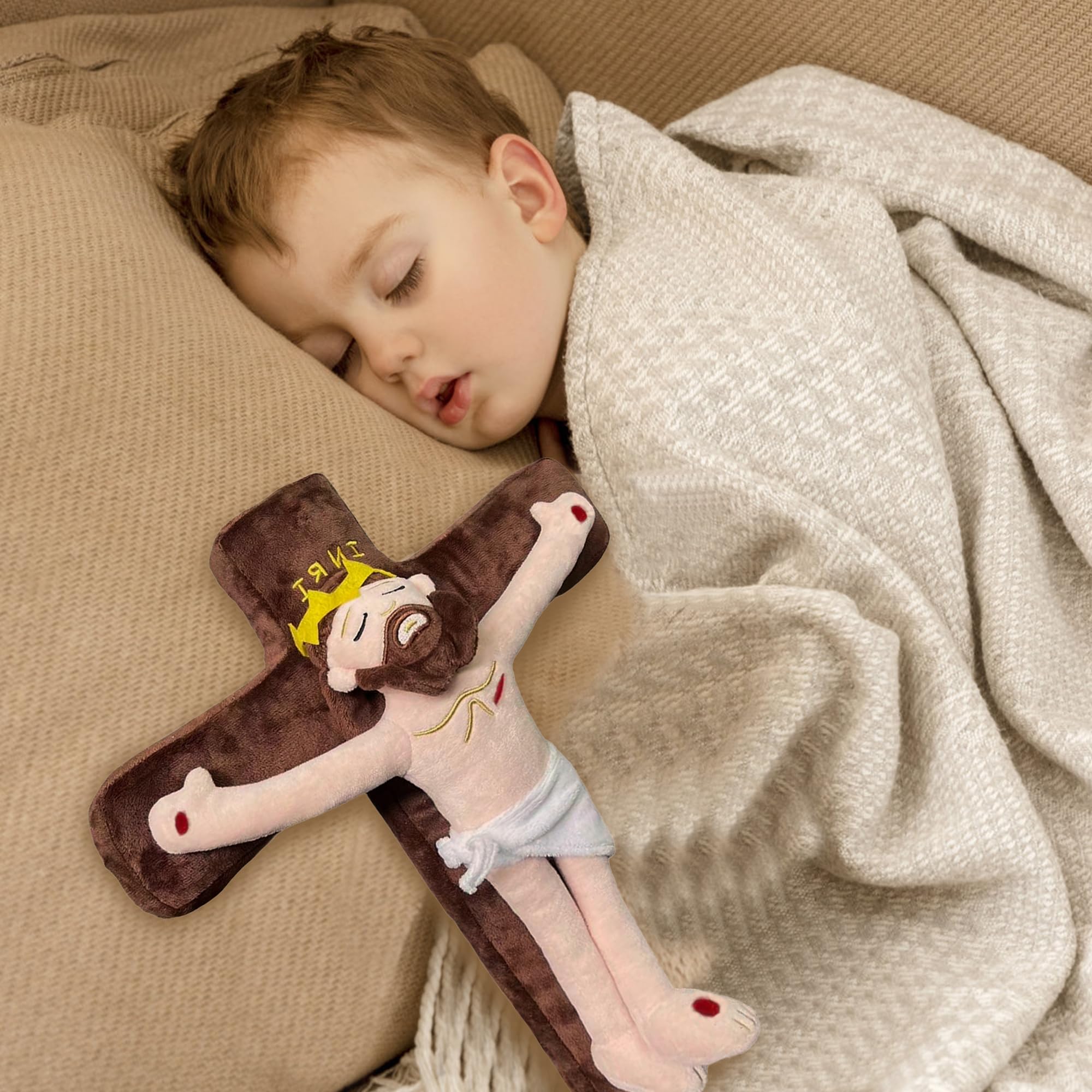 Yickoon 15inch Jesus Plush Doll Jesus Stuffed Doll Christ Religious Toys Easter Jesus Plushie for Kids Adults Christian