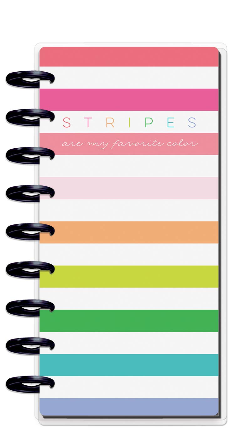 me & my BIG ideas Classic Half Sheet Notebook - The Happy Planner Scrapbooking Supplies - Rainbow Stripes - 60 Sheets of Dot Grid Paper - Journaling, Making Lists, Staying Organized - Classic Size