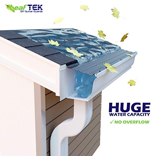 LeafTek Gutter Guards | 6" x 200' Leaf Protection in Black | Premium 35 Year Aluminum | Available in 32', 100' & 200' | 5” & 6” | Made in The USA