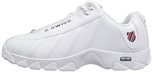 K-Swiss Men's ST329 CMF Sneaker, White/Navy/Red, 8 M