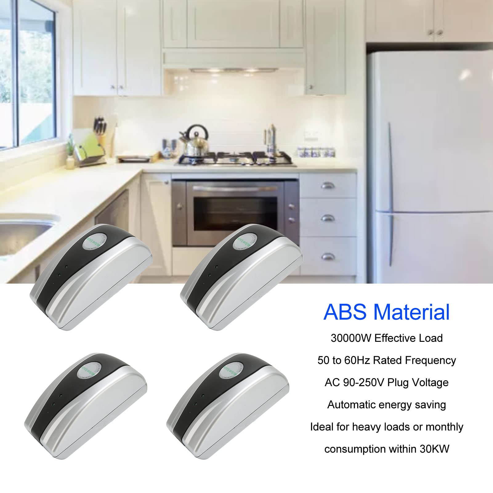 Power Save, Energy Saver 4PCS, 90โ250V 30KW Automatic Electricity Saving Box Household Office Market Device Electric Smart Energy Saver, House Voltage Stabilizer Energy Saving(US)