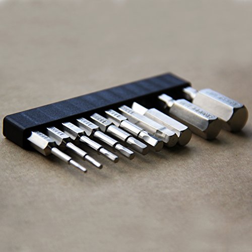 Toolcool 10pcs 12 Holes Hex Shank Screwdriver Bit Holder Plastic Screwdriver Head Storage Case