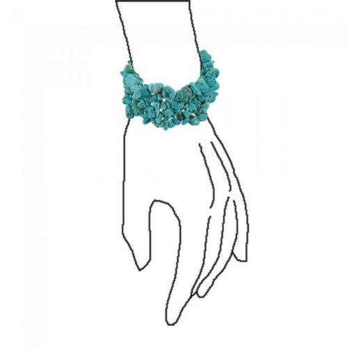 Large Wide Stabilized Turquoise Cluster Chips Bib Statement Collar Necklace Stretch Bracelet for Women Jewelry Set