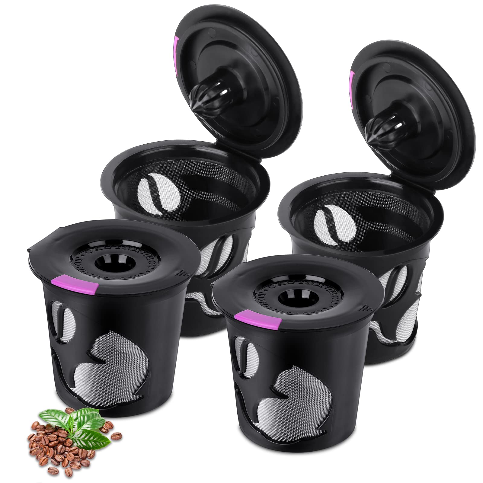 Reusable K Cups for K-Mini/K-Duo, 4 Pack Reusable Coffee Filters Pods for Keurig, BPA Free Refillable Single K Cups for Keurig K-Mini, K-Duo, 1.0 & 2.0 Seriesā¦