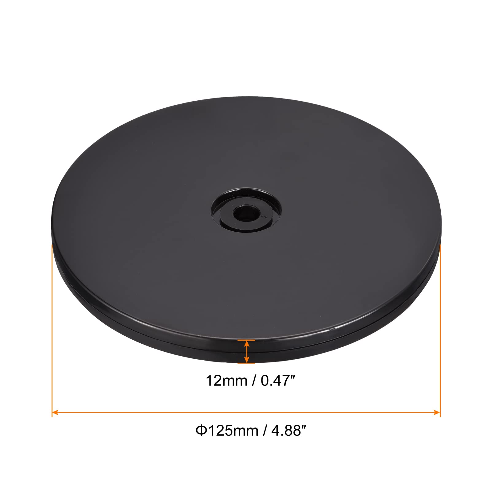 MECCANIXITY 5inch Rotating Swivel Stand with Steel Ball Bearings Lazy Susan Base Turntable for Kitchen Corner Cabinets, Black Pack of 2