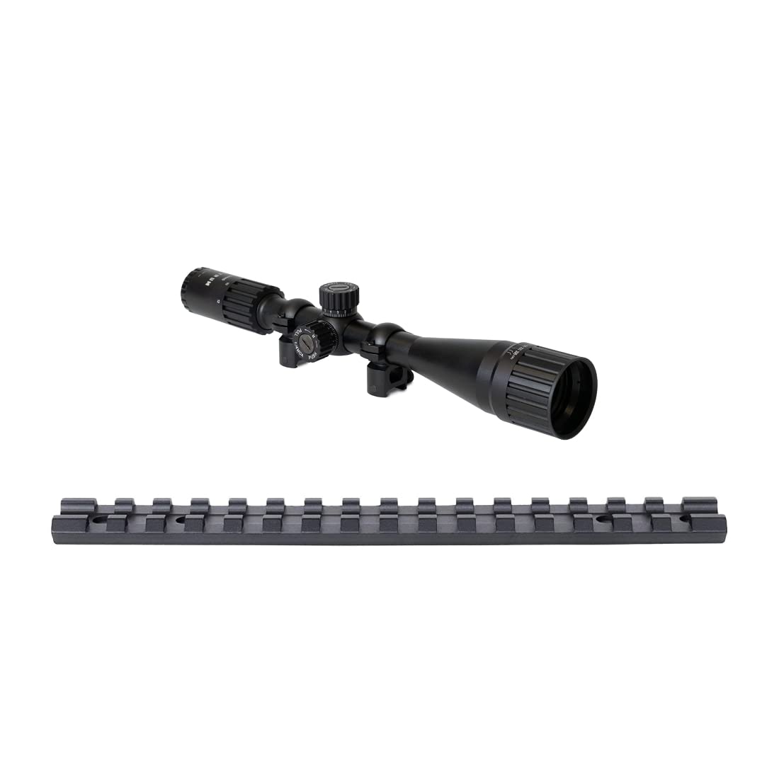 Monstrum Picatinny Rail Mount for Savage Axis | Pre 9/2021 | 20 MOA | 4-12x44 Rifle Scope with Adjustable Objective and Scope Rings | Bundle