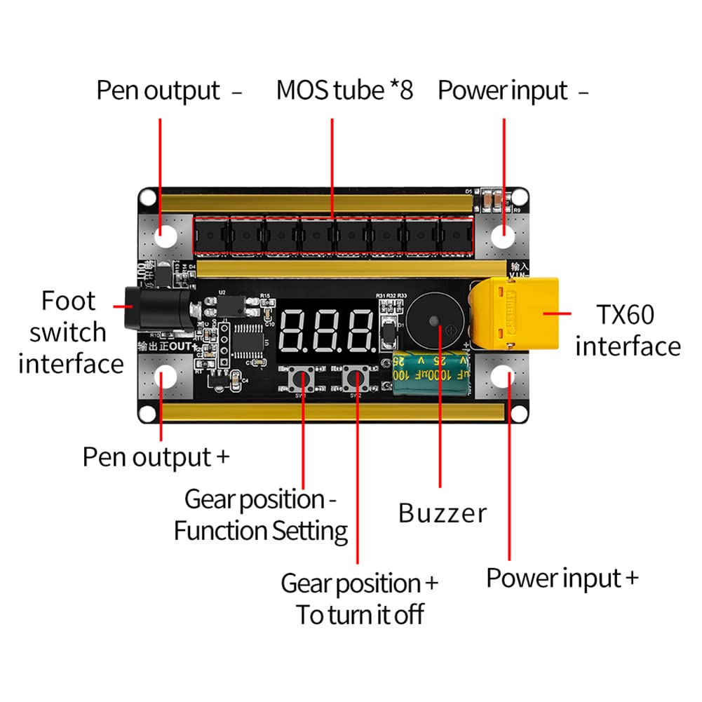 pizarra GX591 99 Gear Intelligent Spot Welder New 8V-24V 0.1-0.2Mm 2400A MAX Portable 18650 Lithium Battery Spot Welder DIY Kit